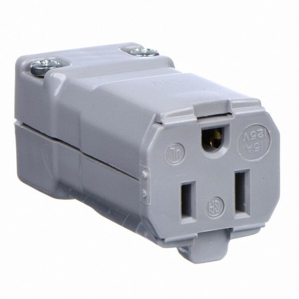 Hubbell HBL5969VGY 5-15 Valise Connector - Grey (Hubbell HBL5969VGY)